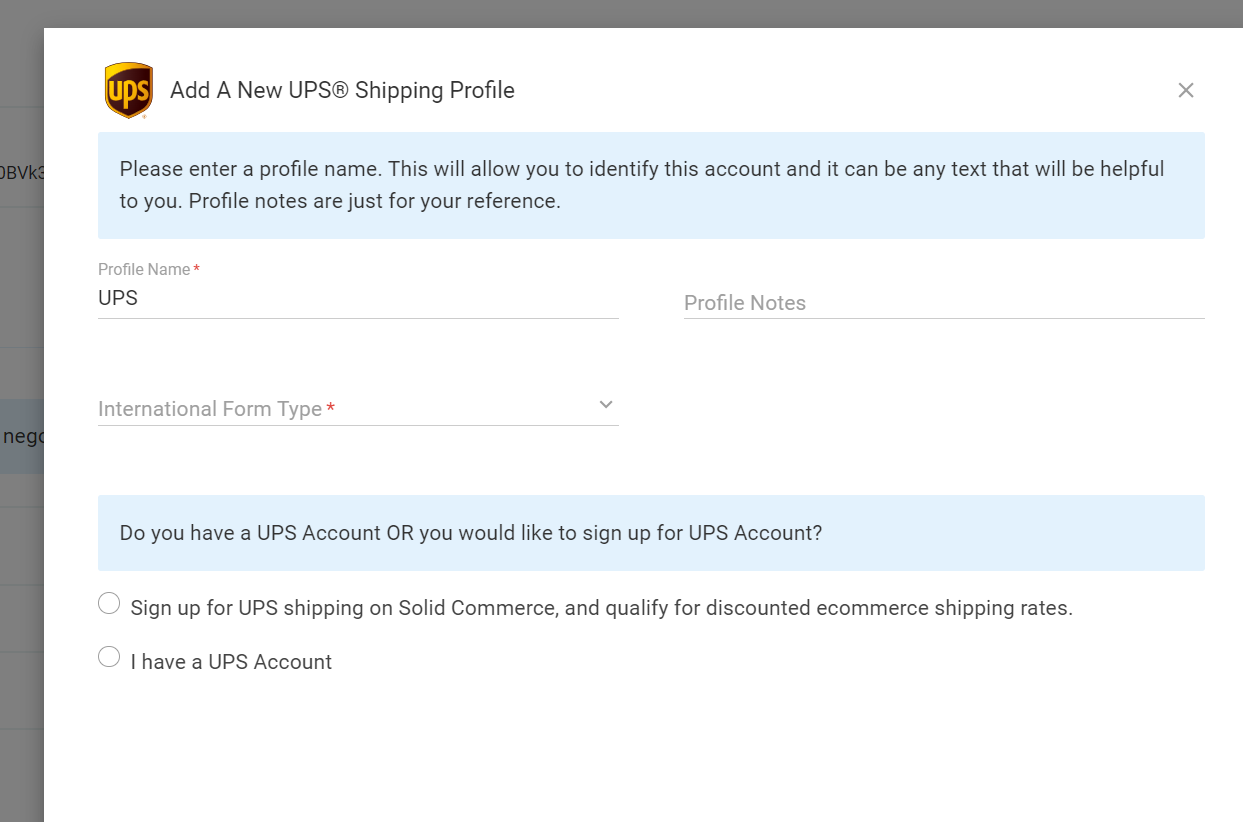Connecting to UPS Shipping Account – Solid Commerce