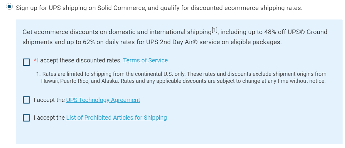 Connecting to UPS Shipping Account – Solid Commerce